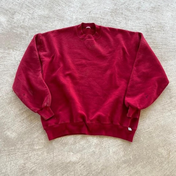 Russell Athletic | Sweaters | 9s Russell Red Paint Dab Crewneck | Poshmark
